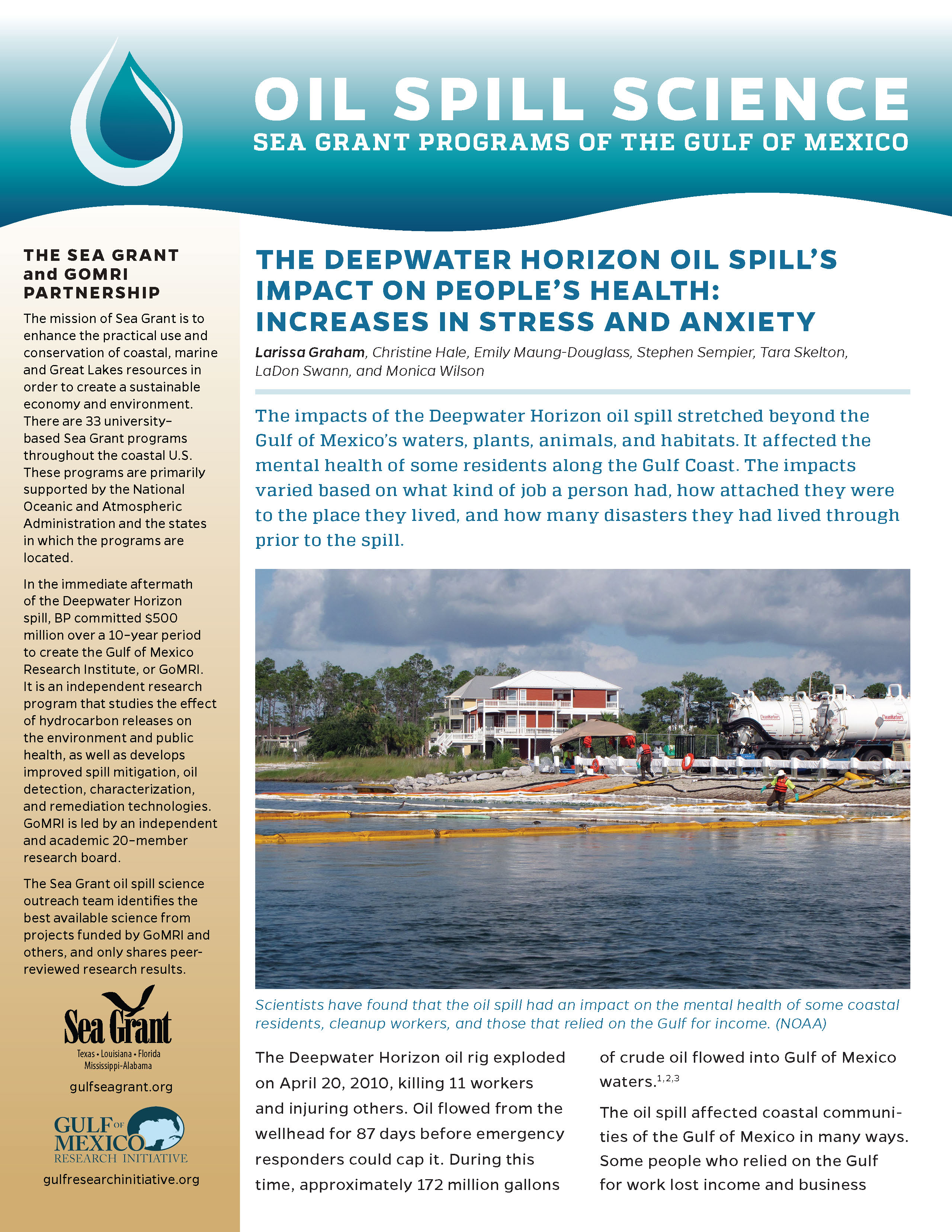 Check out the Oil Spill Science Outreach Team’s latest publication ...